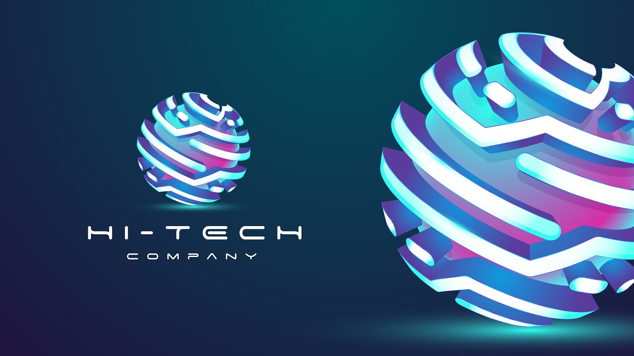 Illustrator Tutorials | Modern 3D Hi-tech, Next-Gen Sphere Logo - YouTube