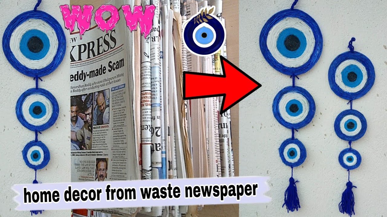 Home decor from waste material/Evil eye home decor/🧿📿🔮evil eye ...