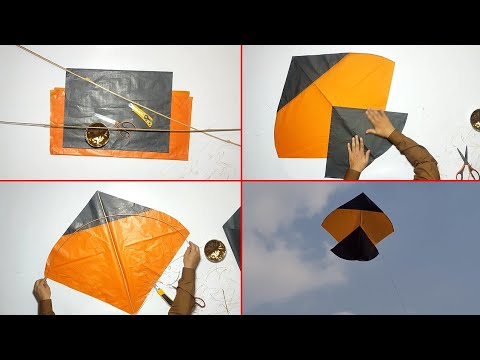 Homemade 1 tawa kite making Trick for basant festival - how to make 1 ...