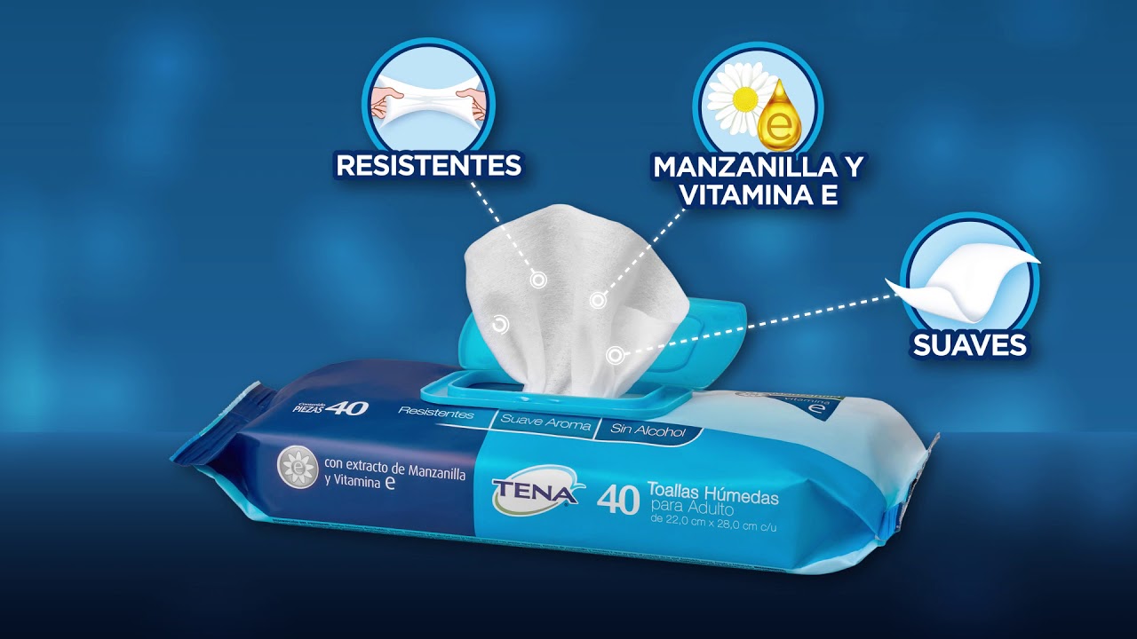 TENA Toallas Húmedas para adulto - YouTube