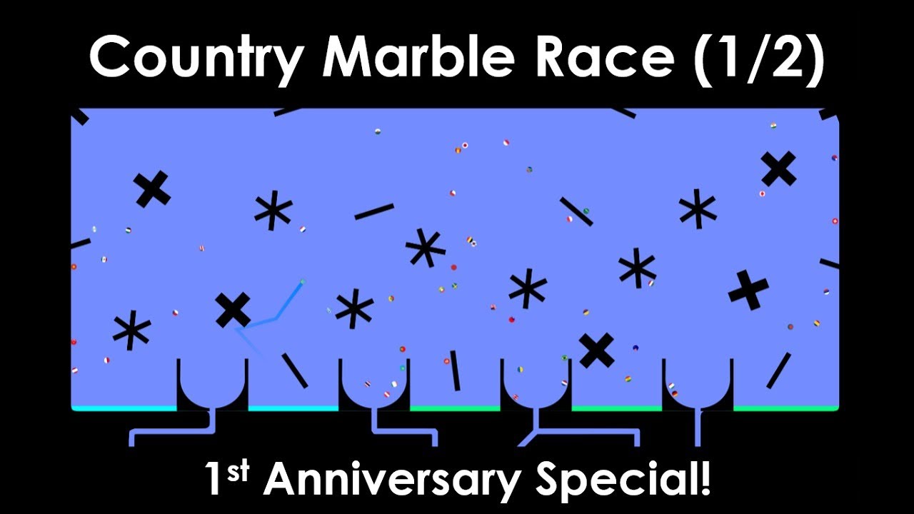 Country Marble Race (1/2) Top 50 Countries by Watch Time - YouTube