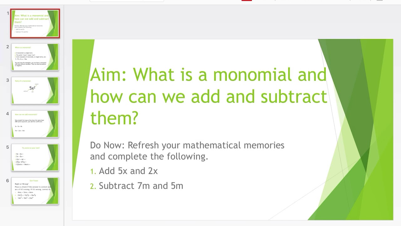 Adding Monomials - YouTube
