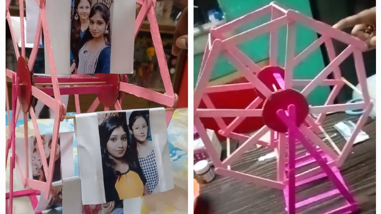 DIY FERRIS WHEEL MADE FROM POPSICLES STICKS| TUTORIAL| 💕💓#diy # ...