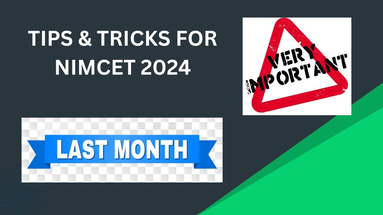 TIPS & TRICKS FOR NIMCET || NIMCET 2024 || MCA - YouTube