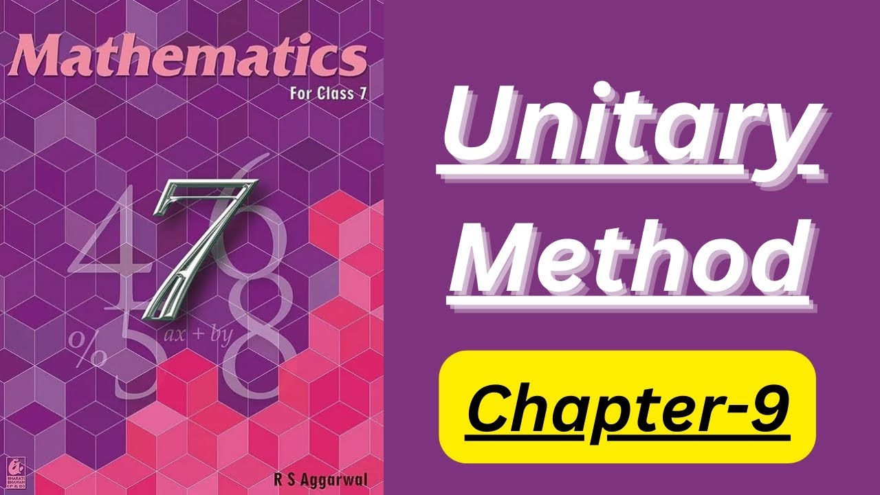 @Manorma_classes|Class 7|Exercise 9A|Unitary Method|Chapter 9|R s aggarwal| - YouTube