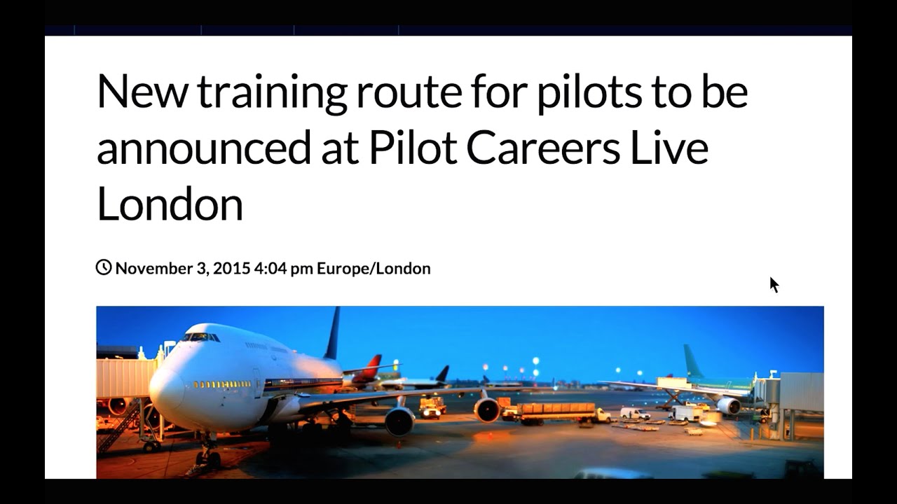 Breaking News: New Pilot Training Route - YouTube