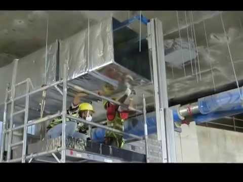 Duct installation works using Superlift - YouTube