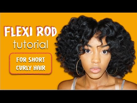 Flexi Rod Tutorial For Short Curly Hair - YouTube