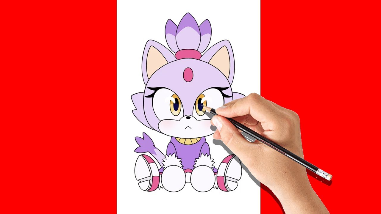 How To Draw Blaze The Cat | Sonic the Hedgehog - YouTube