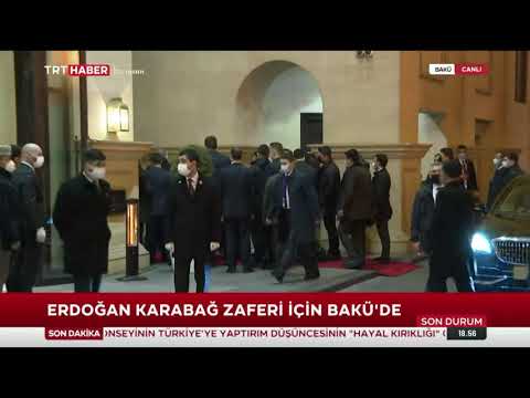 ERDOĞAN KARABAĞ ZAFERİ İÇİN BAKÜ'DE