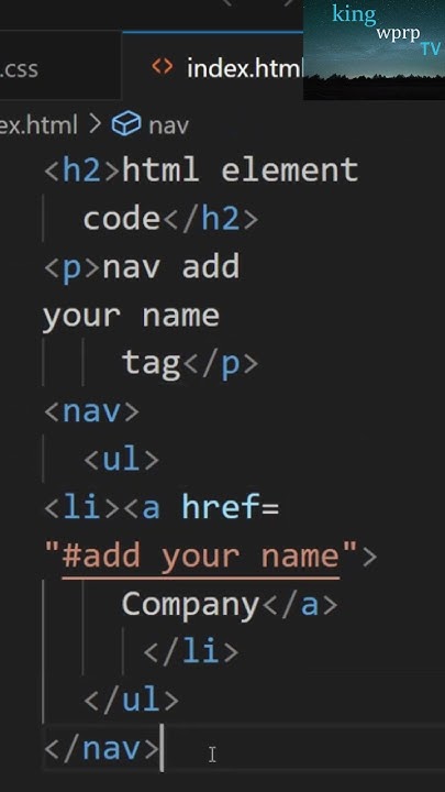 Html Tutorial L Html Element Reference Nav Add Your Name Kesy Kartay Hien Code Htmltutorial