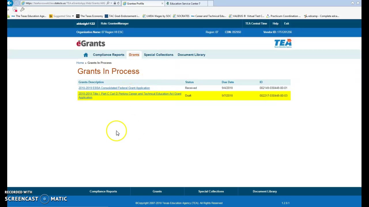 2018-19 Perkins Grant Application - YouTube