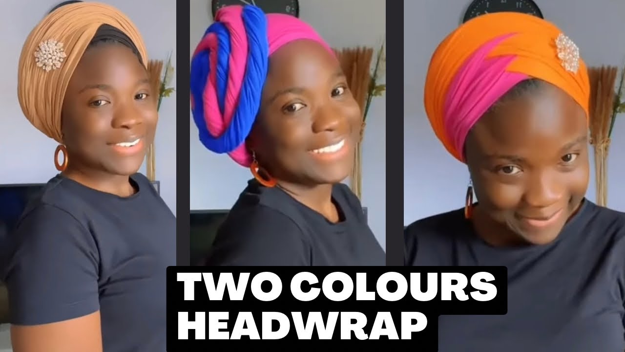 QUICK & Easy Headwrap Tutorial/ Turban / Two Colours Headwrap - YouTube
