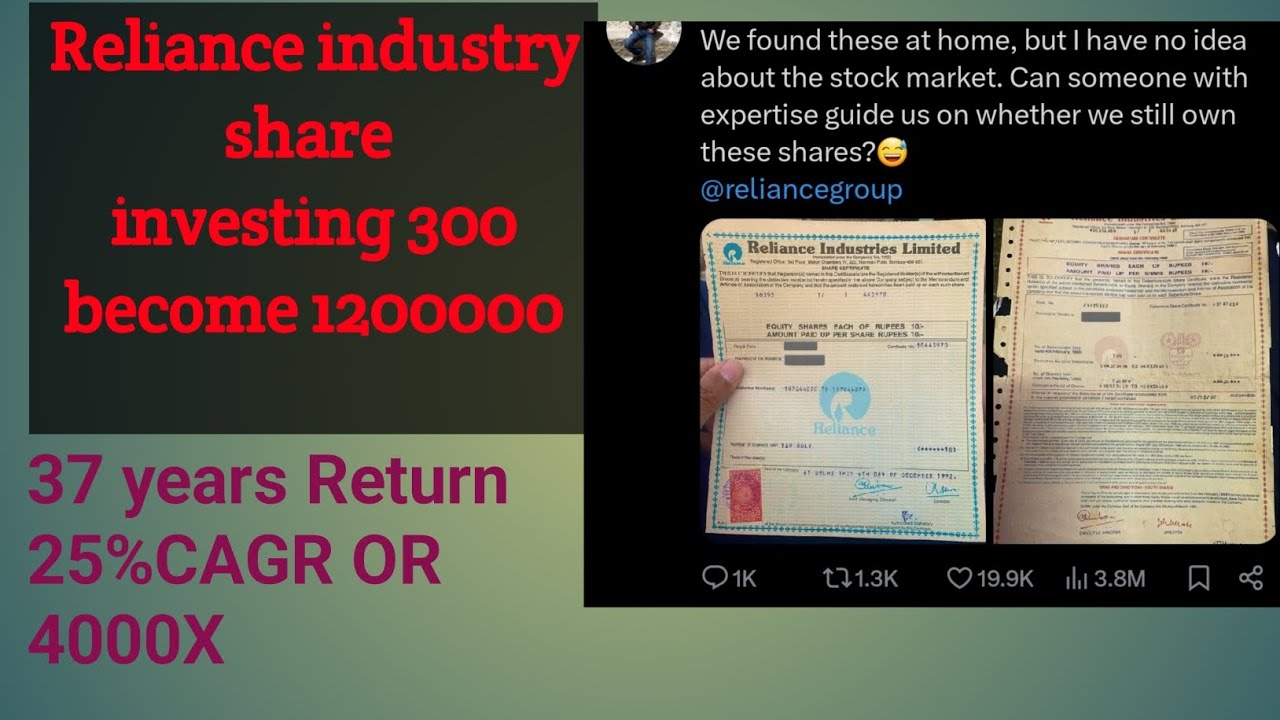 A chandigarh man revealed 37 years Reliance physical certificate share ...