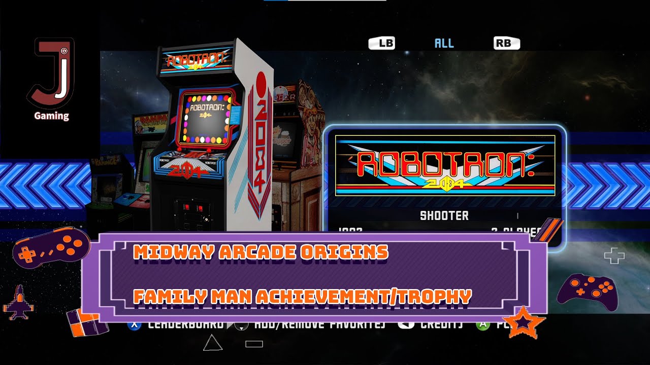 Midway arcade origins Robotron 2084 family man achievement/trophy - YouTube