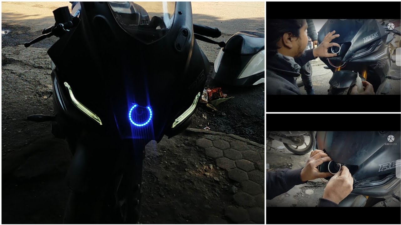 Yamaha R15 V4 Ring Light Drl Blue - YouTube