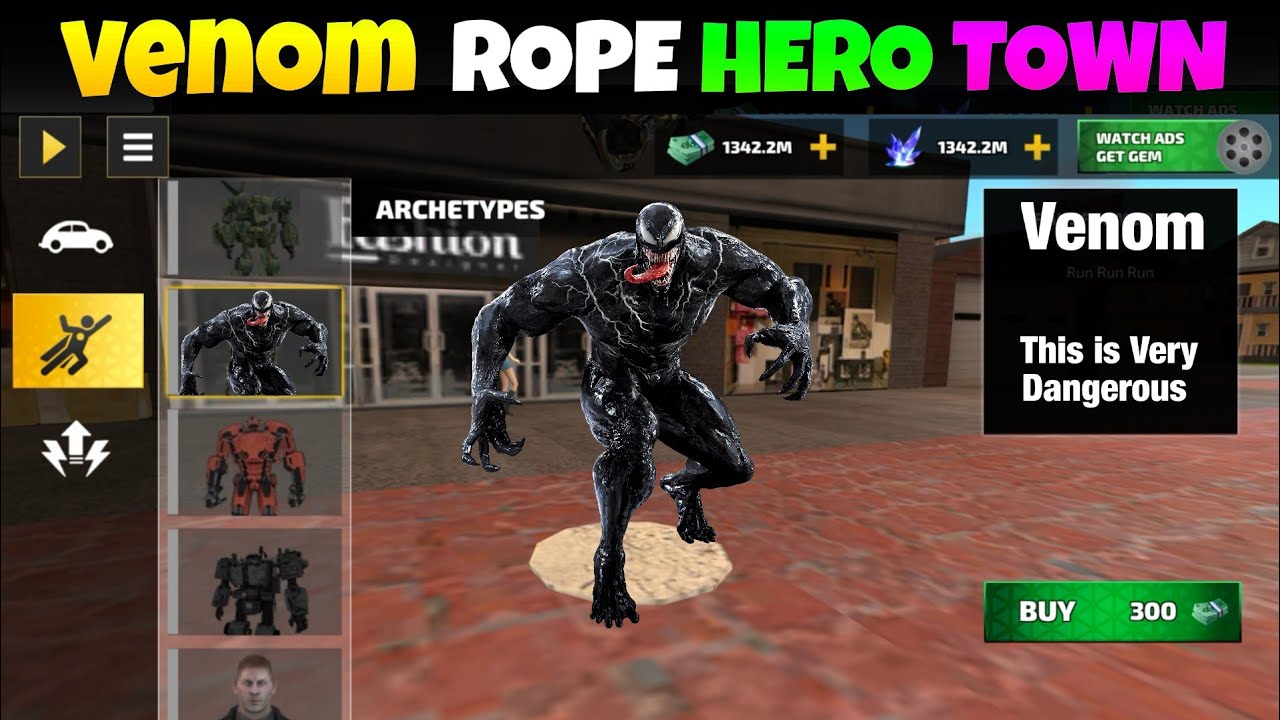 Venom In Rope Hero Vice Town Shop | Rope Hero Vice Town | Rope Hero ...