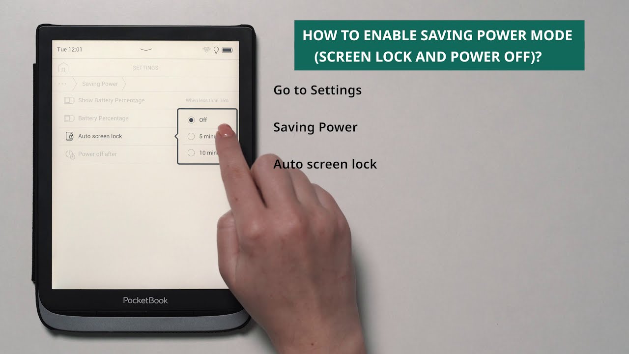 How to enable Saving Power mode (Screen lock and Power off)? PocketBook ...