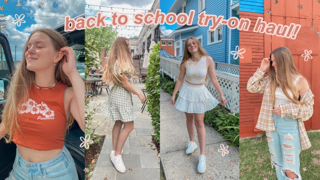 back to school try-on clothing haul!! - YouTube