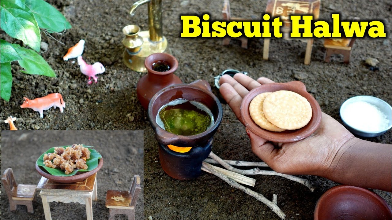 Biscuit Halwa Recipe | Miniature Biscuit Halwa | Miniature Cooking ...
