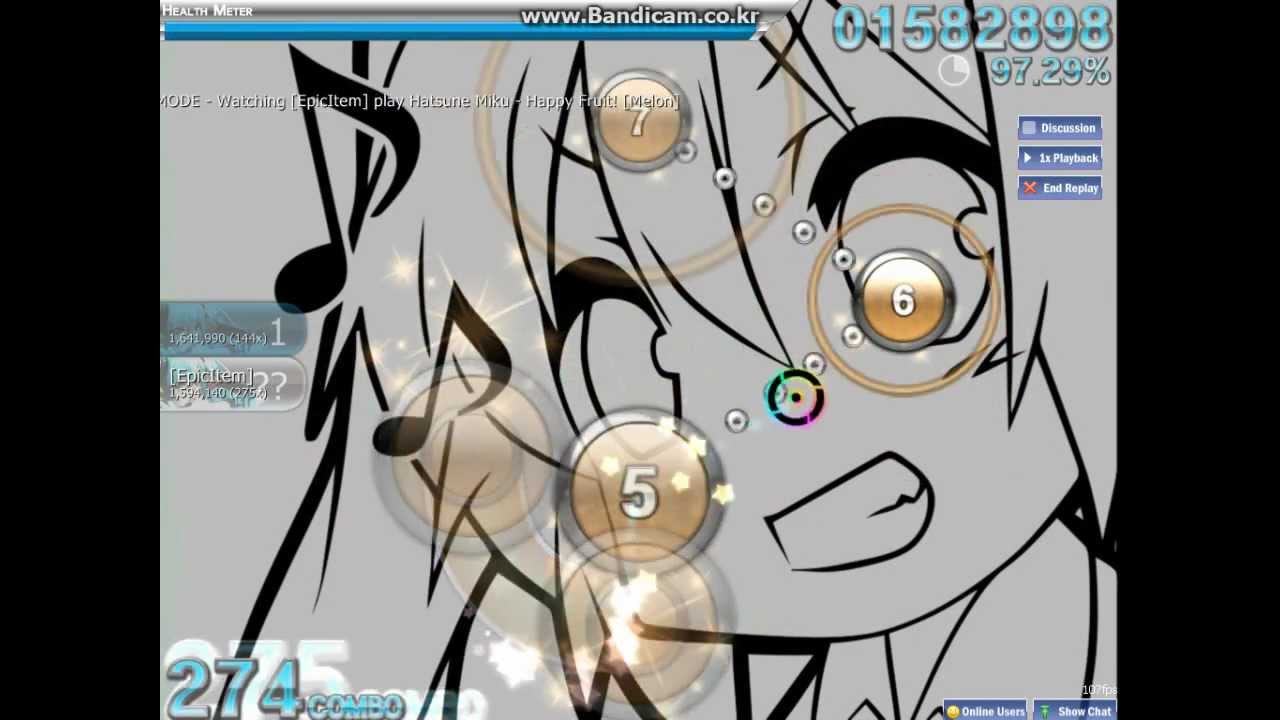 [Osu!] Hatune Miku - Happy Fruit! [Melon] - YouTube