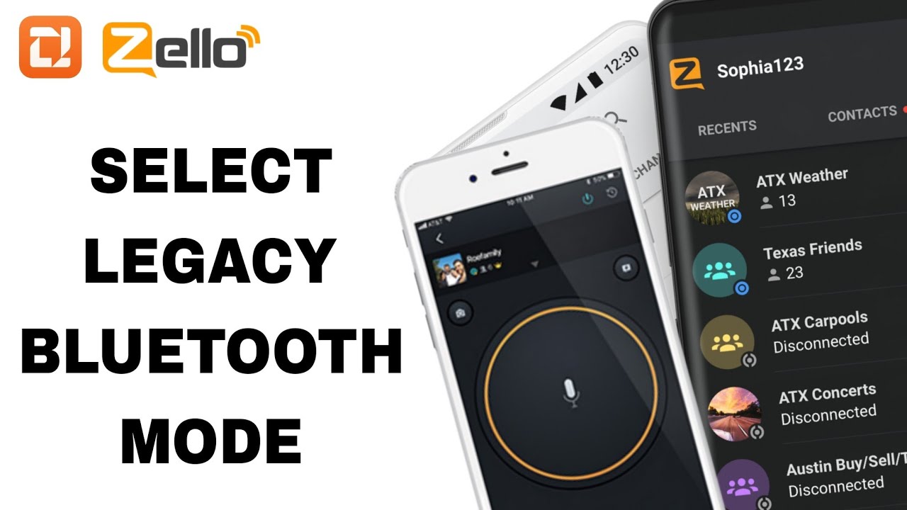 How To Select Legacy Bluetooth Mode On Zello App - YouTube