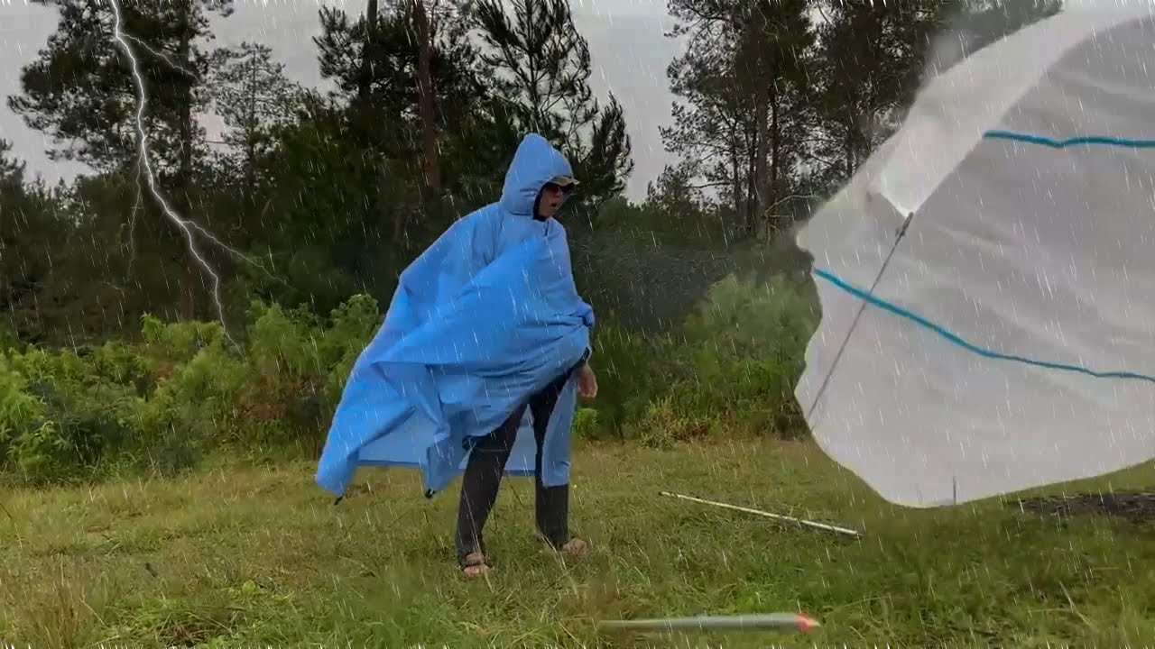 AMAZING RAIN‼ SOLO CAMPING IN LONG HEAVY RAIN - RELAXING CAMPING HEAVY ...