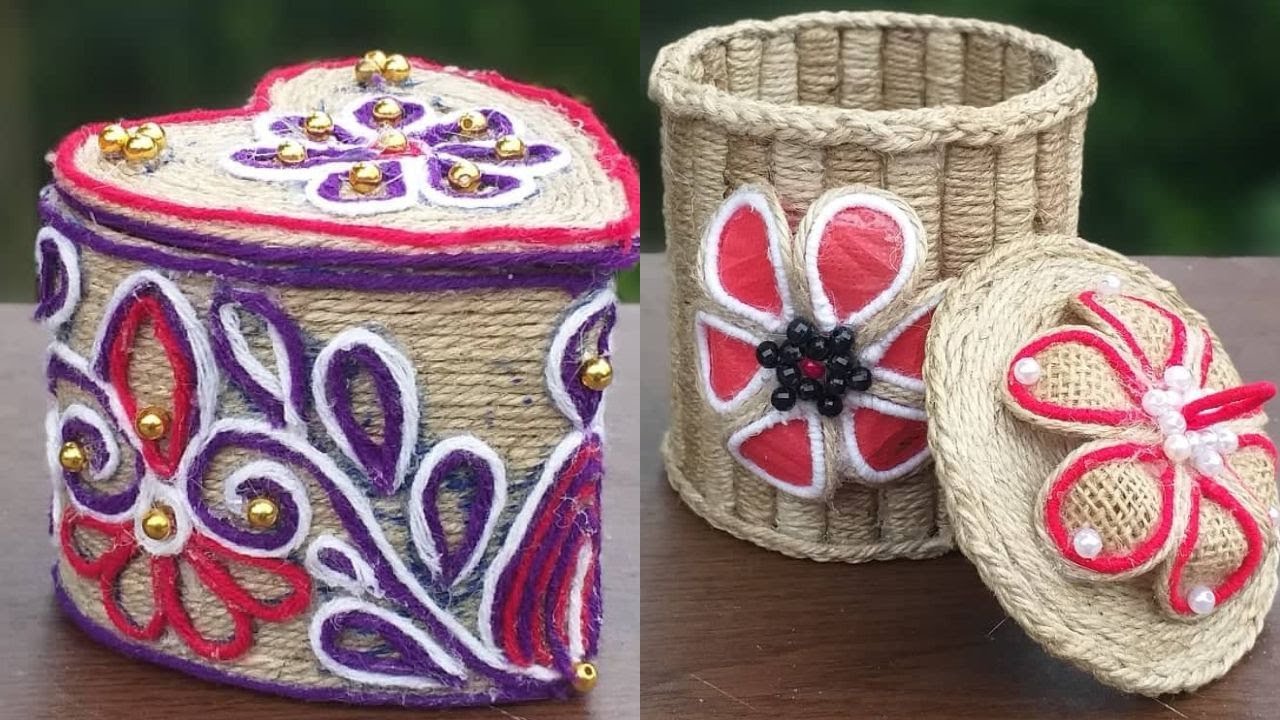 Jewellery Box with jute rope || Best Jute Crafts ideas - YouTube