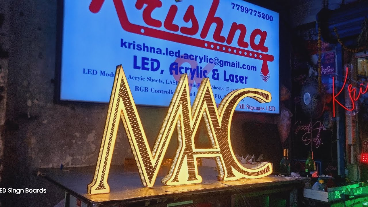 Trending LED Sign board for GOLD shop or boutique - YouTube