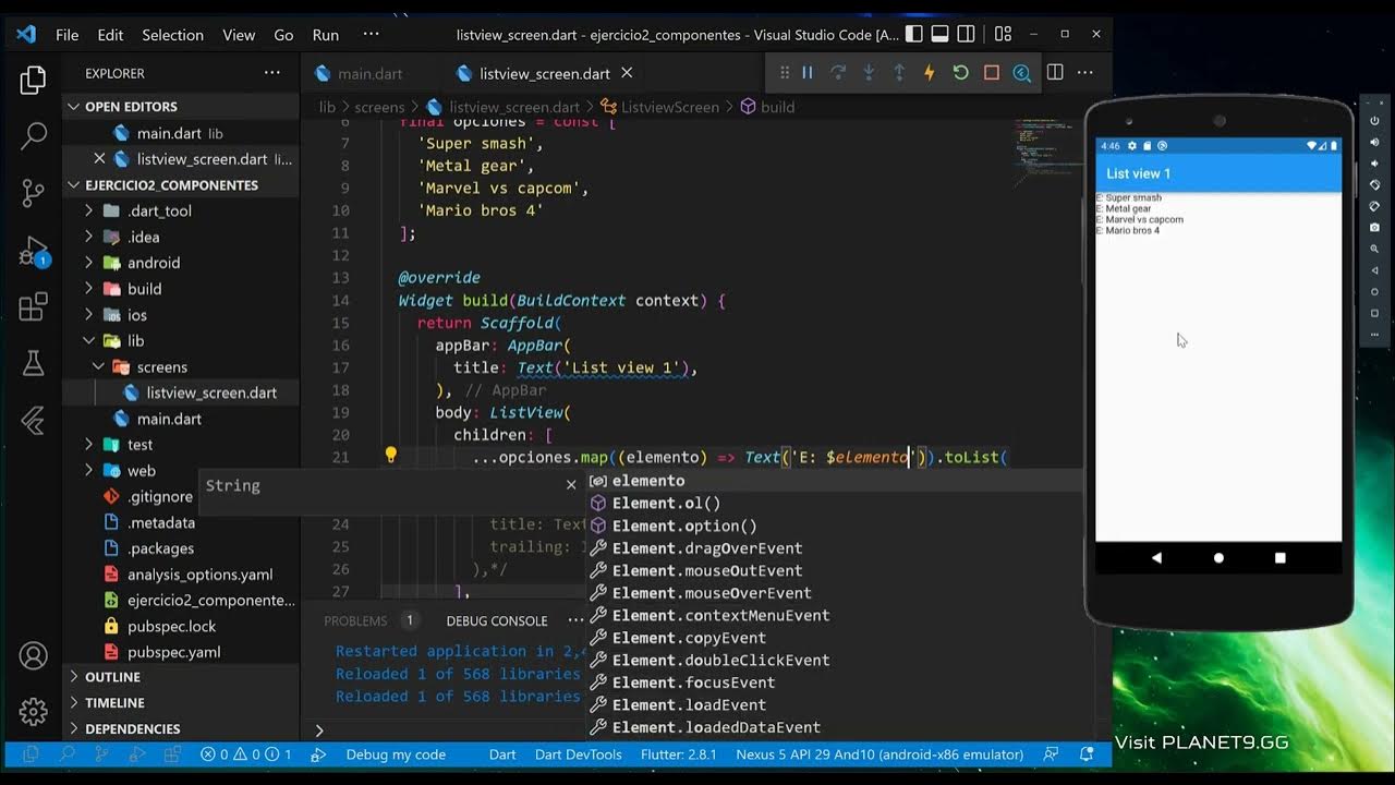 Ejercicio 2 Flutter ListView Parte 2 - YouTube