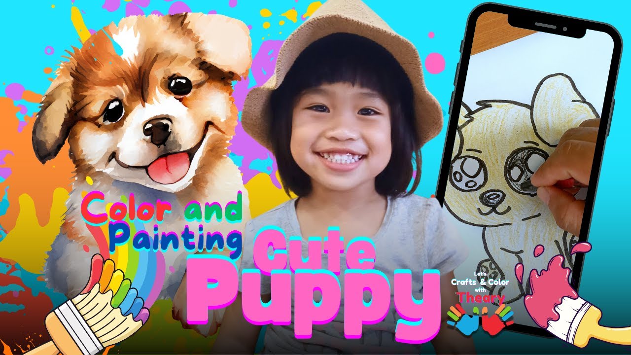 How to Draw and Color a Puppy – Easy & Cute Dog for Kids! -Hello Puppy ...