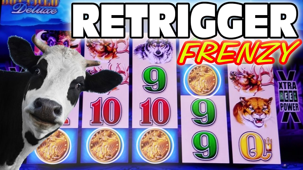 MAX BET BUFFALO DELUXE ★ RETRIGGER FRENZY ★ SLOT MACHINE BONUS - YouTube