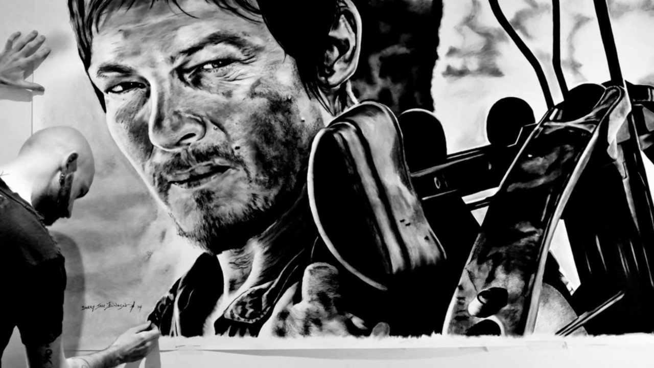 Norman Reedus portrait... by Barry Jazz Finnegan - YouTube