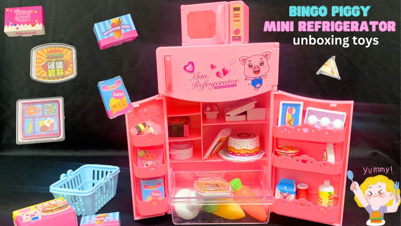 9 Minutes Satisfying with Unboxing Mini Refrigerator Toy | ASMR - YouTube