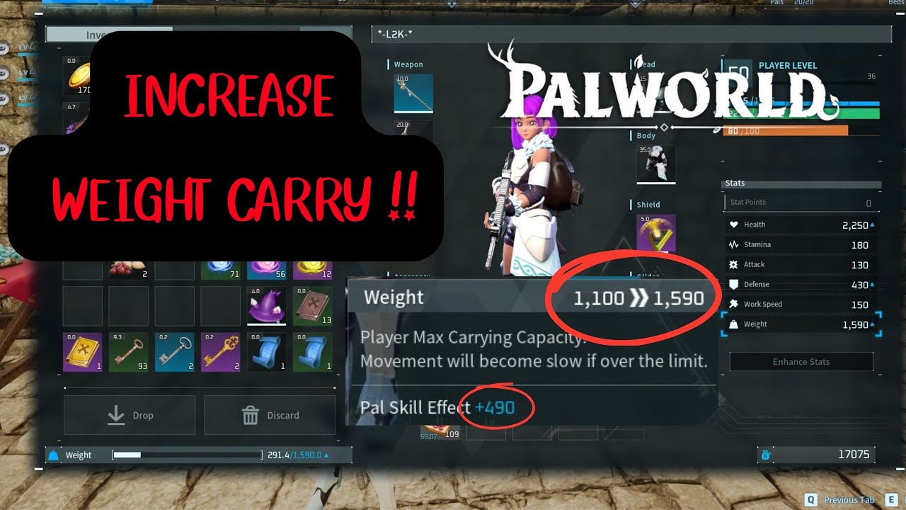 Pal เพิ่มแบกน้ำหนักจุกๆ (Increase Weight Carrying) | Palworld - YouTube