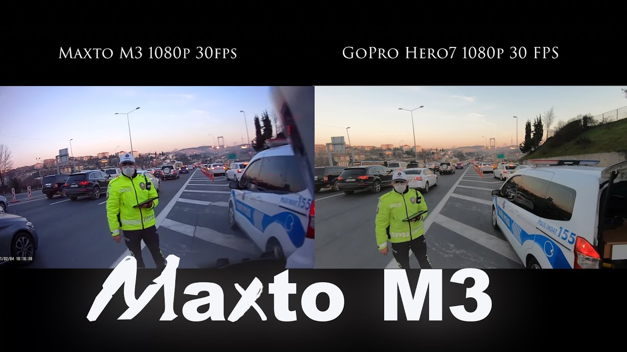 Maxto M3 Motorcycle Intercom& Camera vs GoPro Hero7 - YouTube