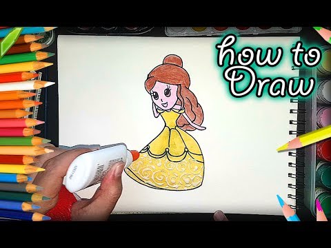 How to Draw Belle From Beauty and the Beast - YouTube