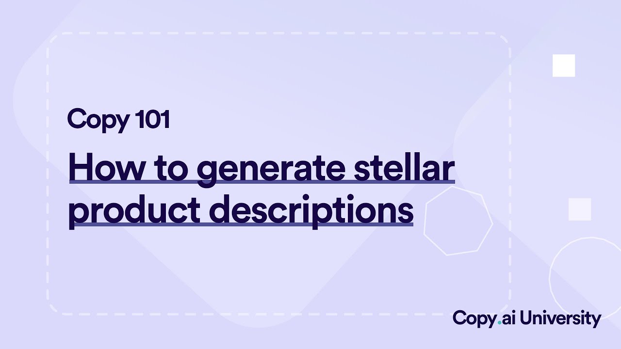 How to Generate Product Descriptions with Copy.ai - YouTube