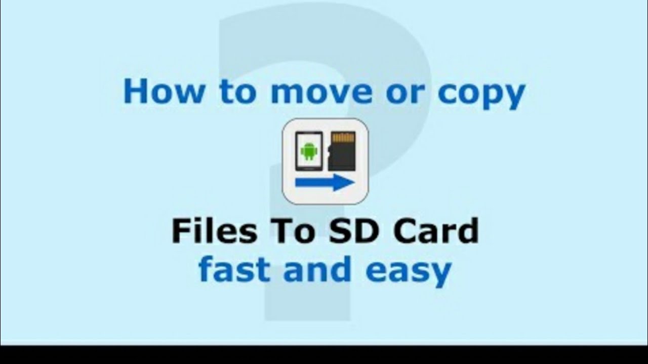 HOW TO MOVE OR COPY FILES,PHOTOS, VIDEOS TO SD CARD FAST AND EASY - YouTube