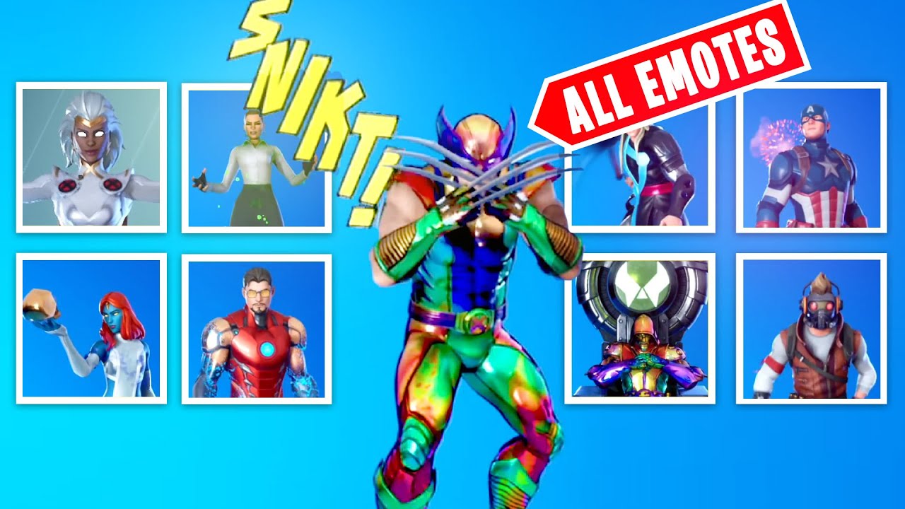 ALL MARVEL Built-in HERO / VILLAIN Emotes (Fortnite Season 14) - YouTube