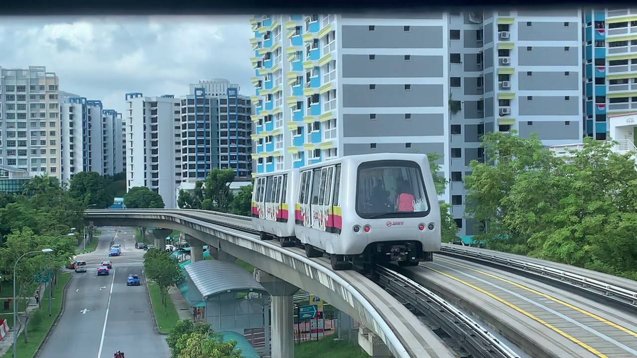 SMRT Trains BPLRT Bombardier Innovia APM 100 C801A [124/129] departing ...