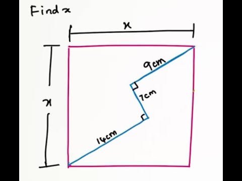 Geometry - Find x, the side of the square, given that the 3 line ...