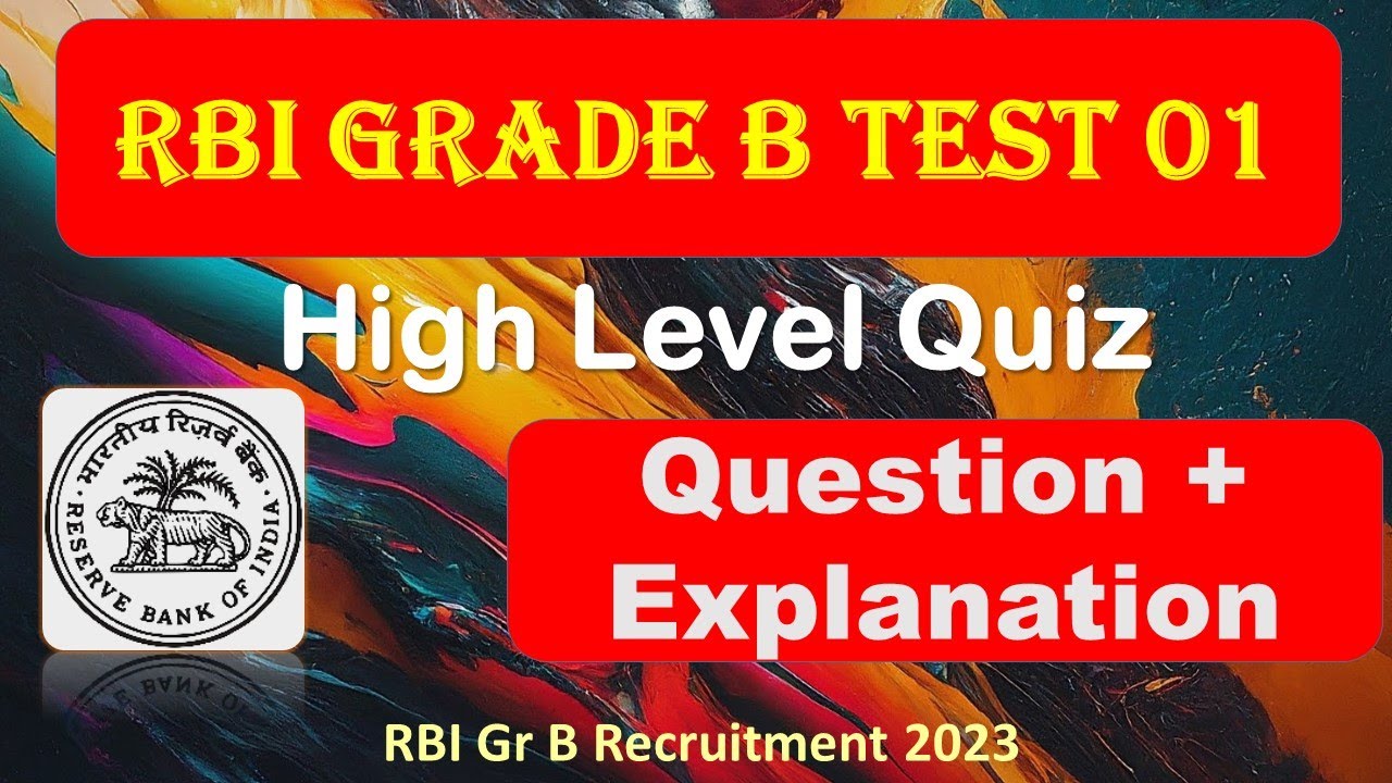 RBI GRADE B Test 01: General Awareness | GA for Regulatory bodies | GA ...
