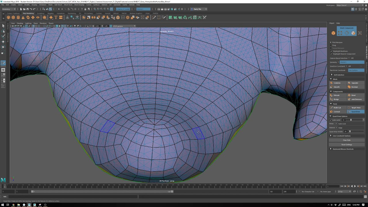 doc maya honey sculpt 04 retop symmetryissue - YouTube
