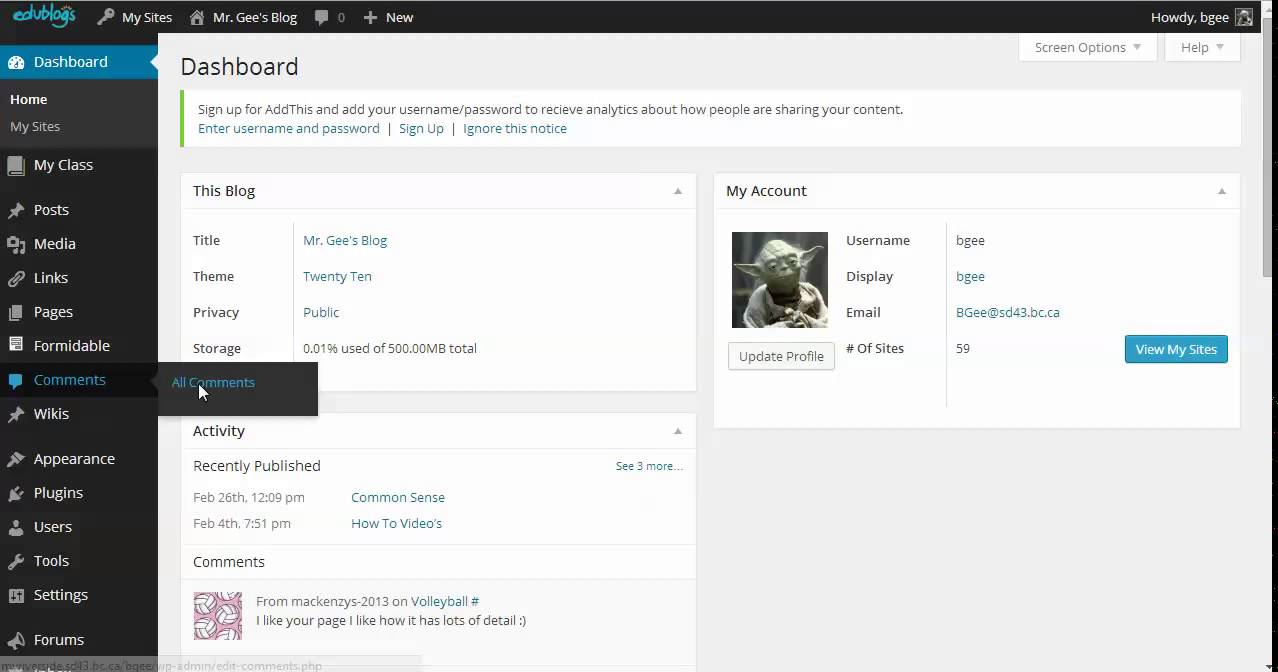 Edublogs - How to Approve, Unapprove and Delete Comments from Your Blog ...