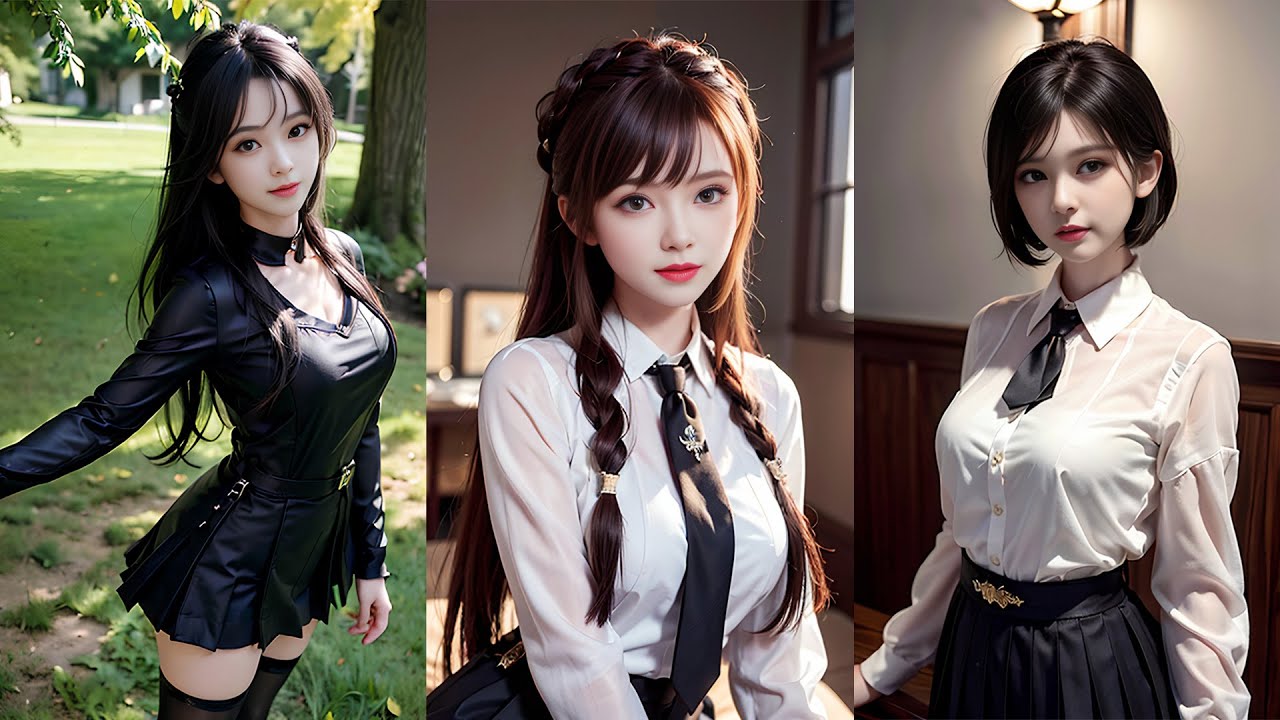 4K Aiart | Stewardess, JK Girl, Uniform Beauty, College Girl, Asia Girl, Ai LOOKBOOK #34 - YouTube