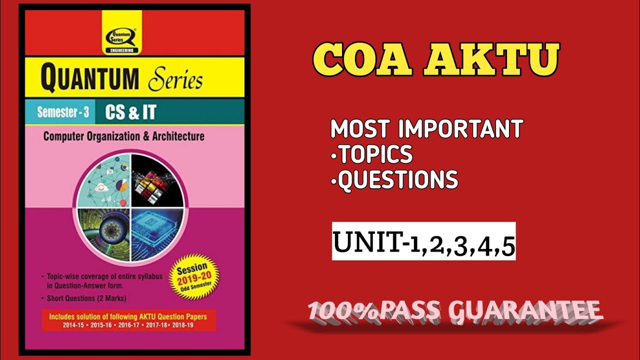 COA AKTU [Most Important Questions And Topics] { UNIT-1, UNIT-2, UNIT-3 ...