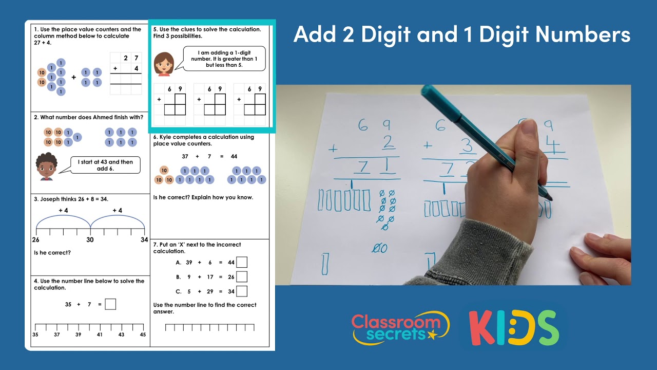 Year 2 Add 2 Digit And 1 Digit Numbers Answer Video YouTube Year 2 Add 2 Digit And 1 Digit Numbers Answer Video YouTube