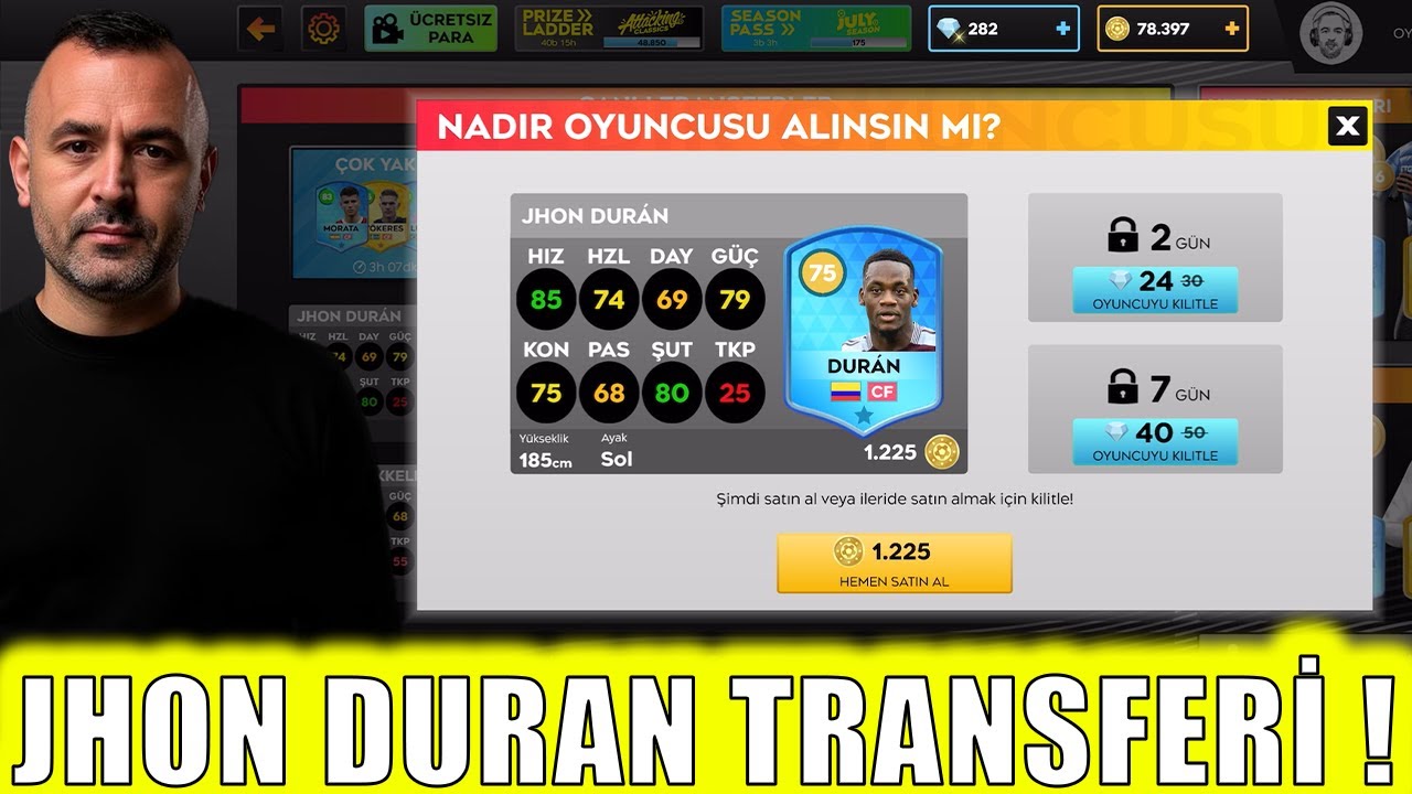 DLS 25 - JOHN DURAN TRASNFERİ - DREAM LEAGUE SOCCER 2025 - YouTube