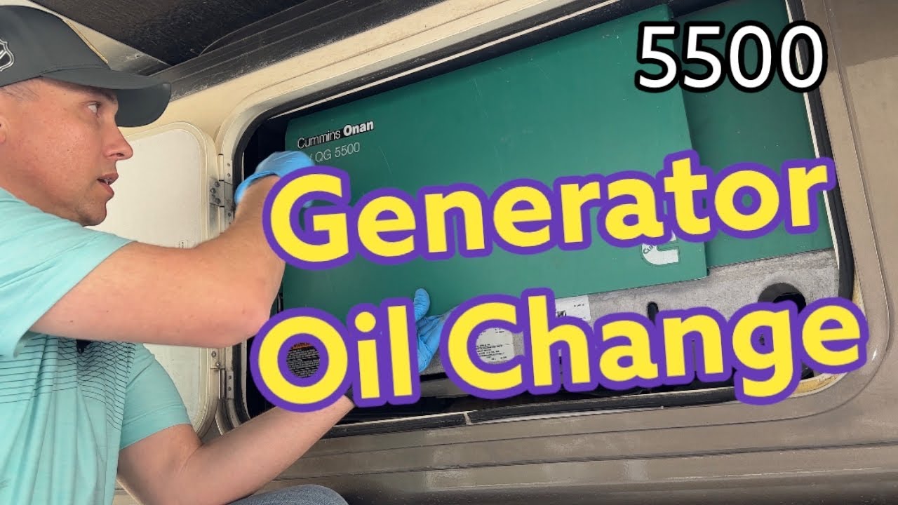 Onan 5500 Gas Generator Oil Change | Class A RV Generator Oil & Filter ...